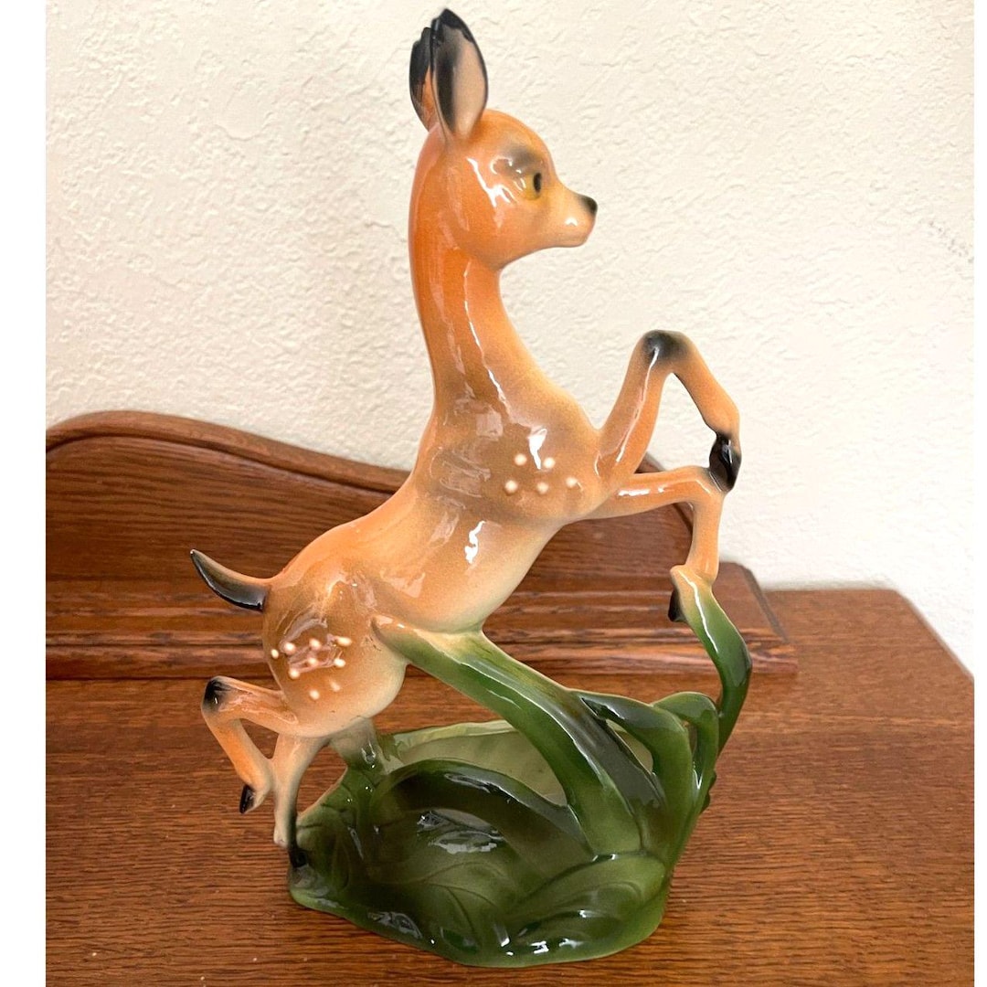 Vintage MCM Deer Planter Nature Wildlife Decor Porcelain Hand Painted ...