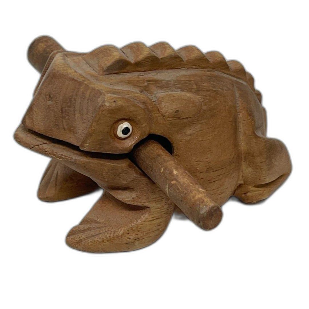 Wooden Frog Musical Instrument Handmade Carved Fun Toy Percussion ...