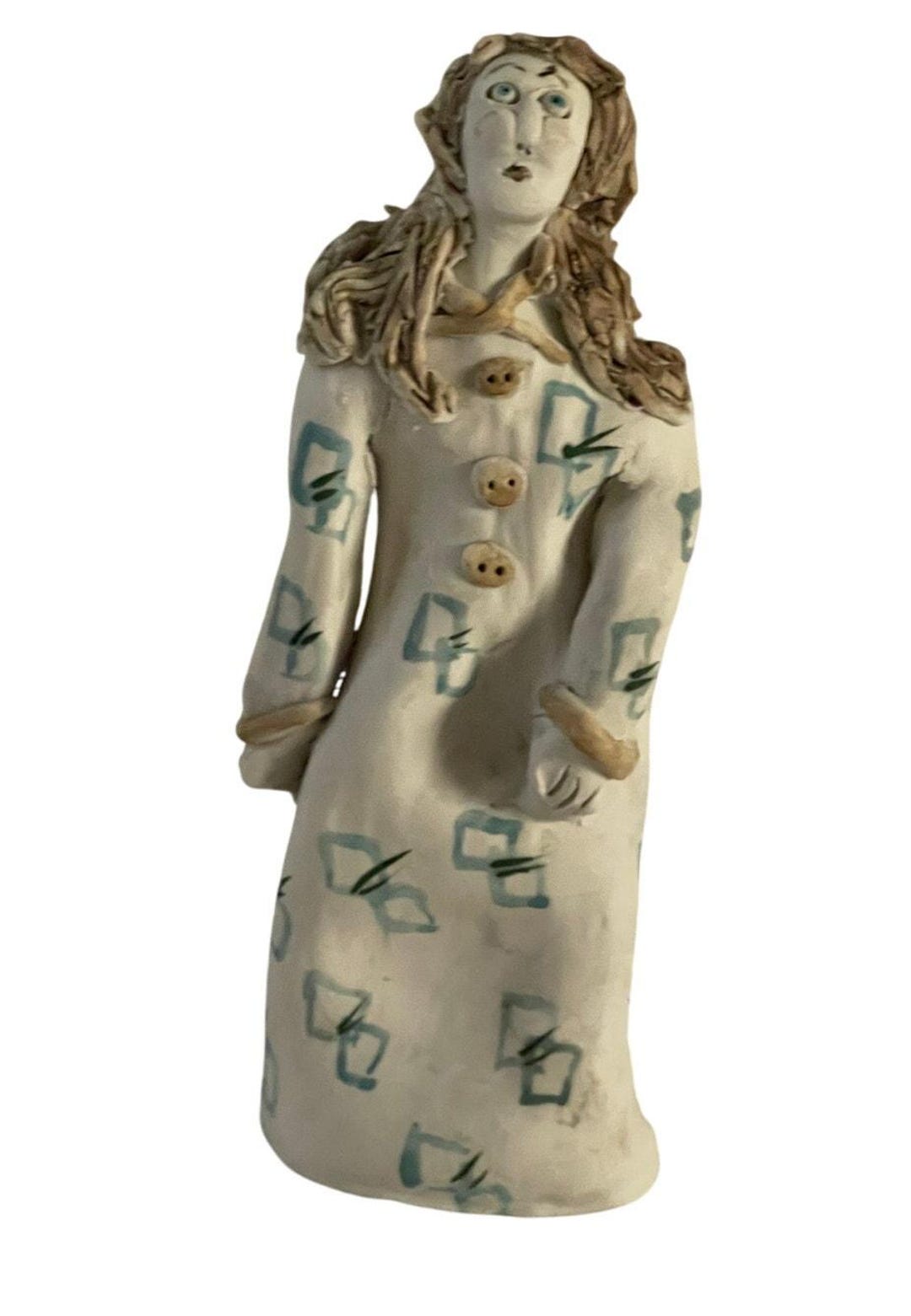 Vintage Studio Folk Art Pottery Handmade Women Girl Oddity Ceramic ...