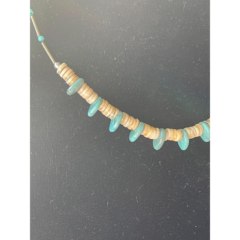 Vintage 1970s Puka Shell, Silver & Turquoise Beach Hawaii Boho Pooka ...