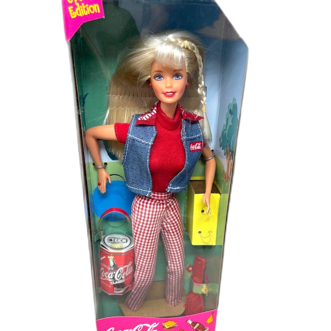 Vintage MATTEL 1997 Coca-cola Coke Picnic BARBIE 19626 Original Pink ...