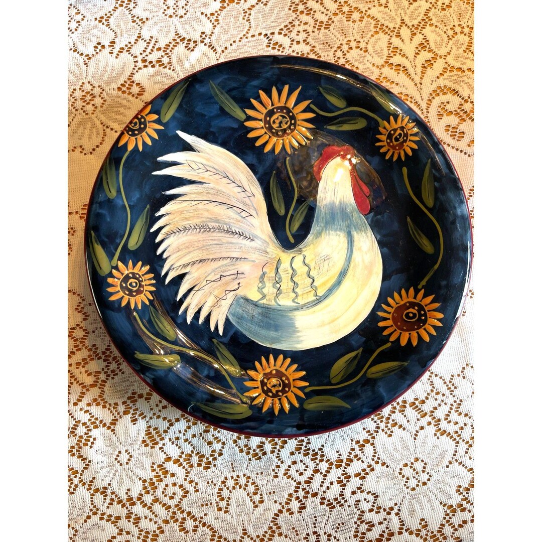 Susan Winget 1980s Rooster Dinner Plates 11 Certified International ...