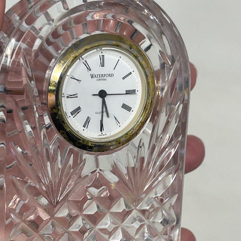 Vintage Waterford Crystal Mantel Desk Clock Home Decor Shelf Display ...