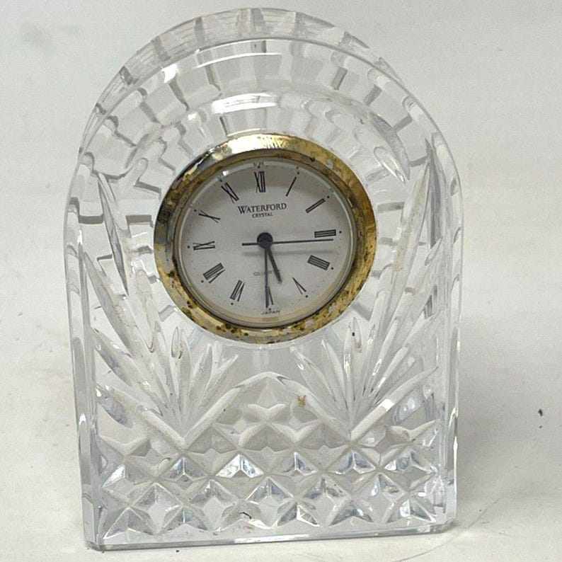 Vintage Waterford Crystal Mantel Desk Clock Home Decor Shelf Display ...