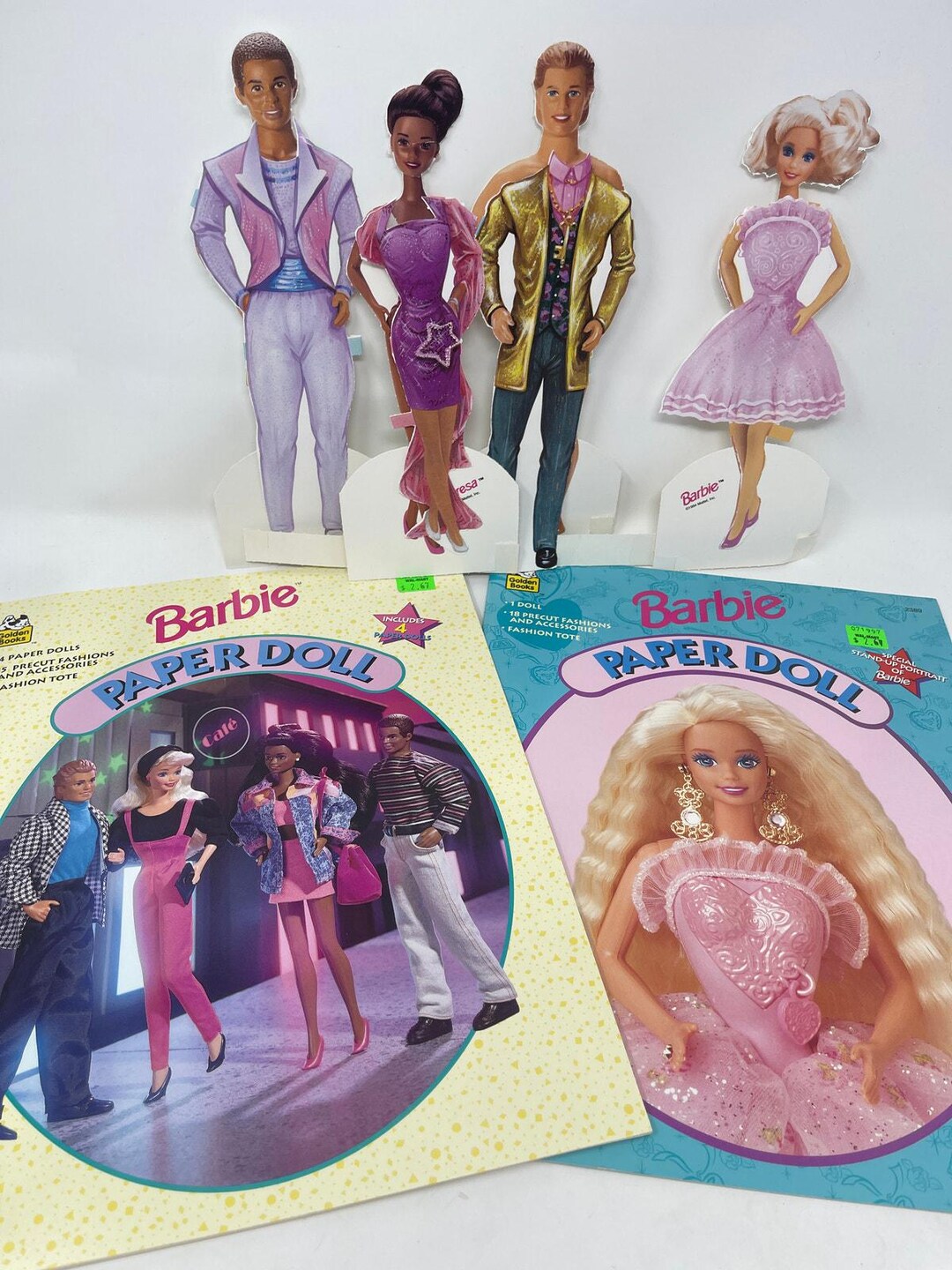 LOT: Vintage 90s 1992 Barbie & Ken Paper Dolls Golden Books Made in USA ...