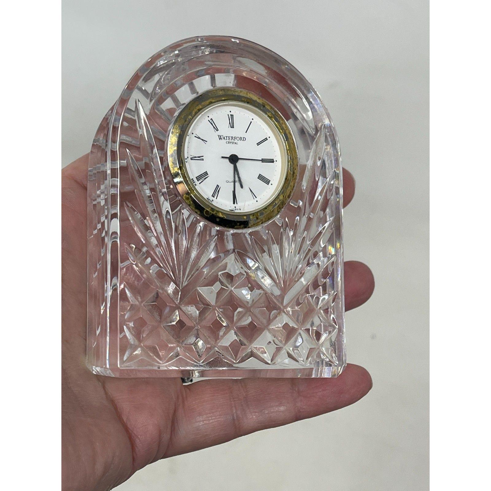 Vintage Waterford Crystal Mantel Desk Clock Home Decor Shelf Display ...