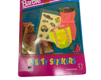 1992 Vintage Barbie Pretty Sticker Fashion Pack NEON OUTFIT NEW 4535 - Etsy