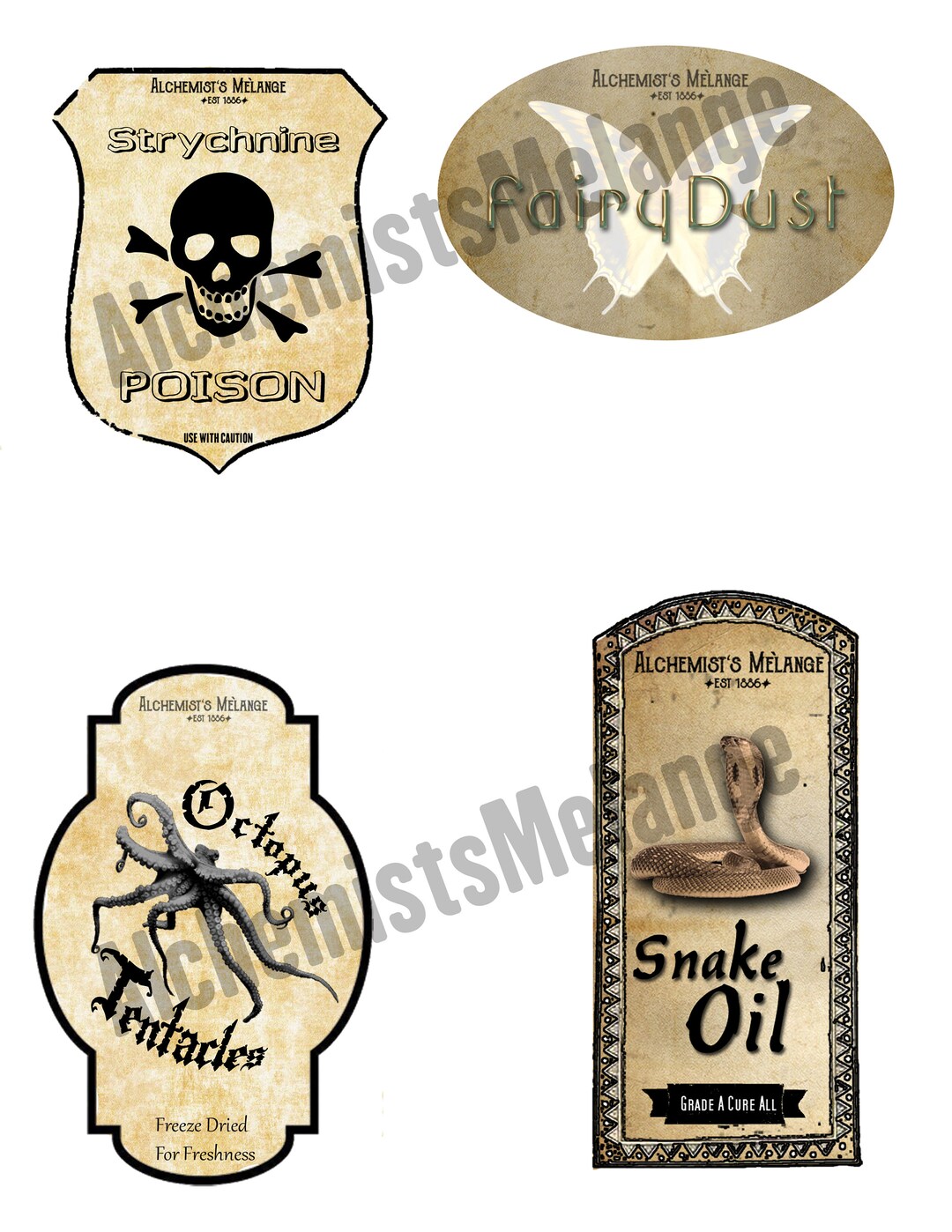 Alchemist Alchemy Vintage Label Downloads High Resolution - Etsy
