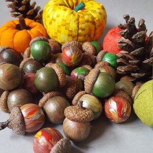 Decorative Acorns Set of 5, Made of Wood With Real "caps" - Etsy