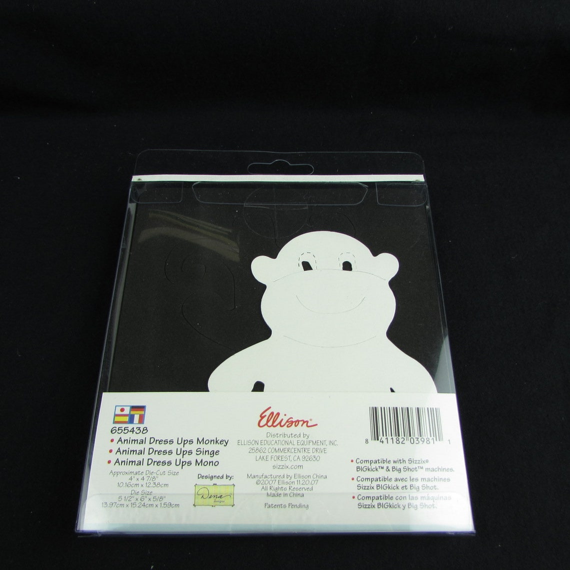 Sizzix Bigz Die Monkey Animal Dress Ups 655438 Dena Designs - Etsy
