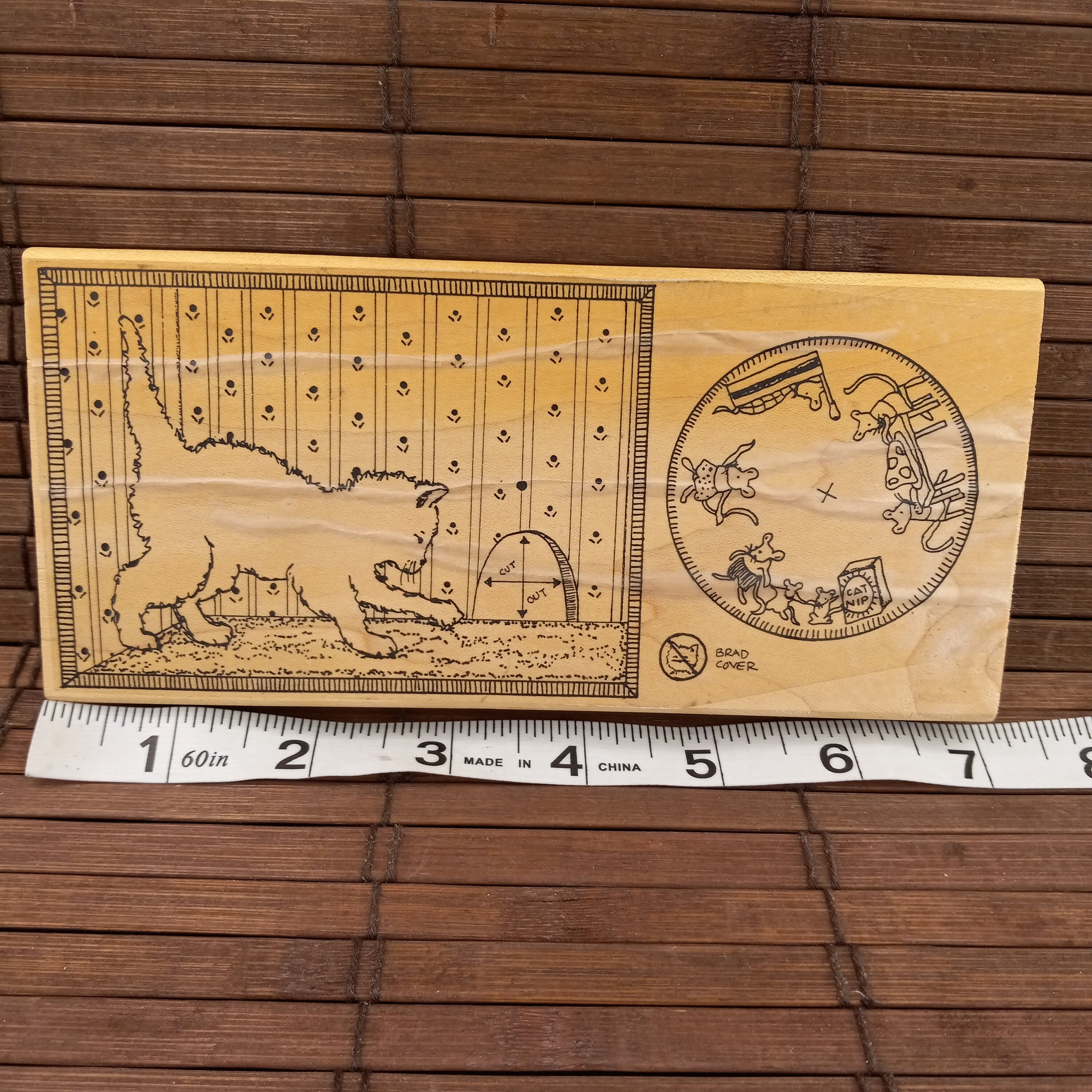 Limited Edition Cat and Mouse Spinner Wheel Rubber Stamp - Etsy