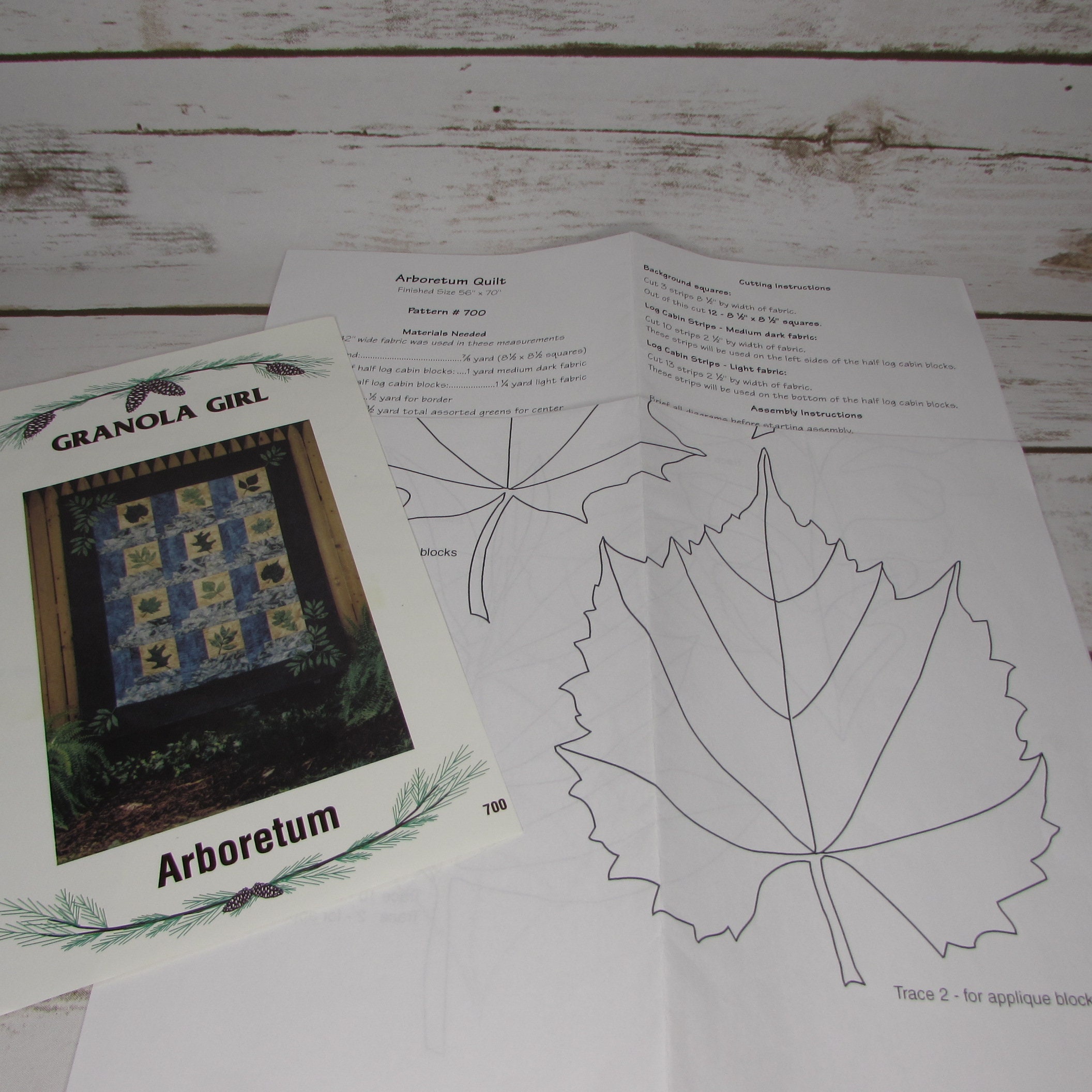 Granola Girl 700 Arboretum Quilt Pattern Log Cabin Leaves | Etsy