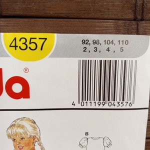 1990s Girls Sailor Dress 2 3 4 5 Full Skirt Burda 4357 Sewing Pattern ...