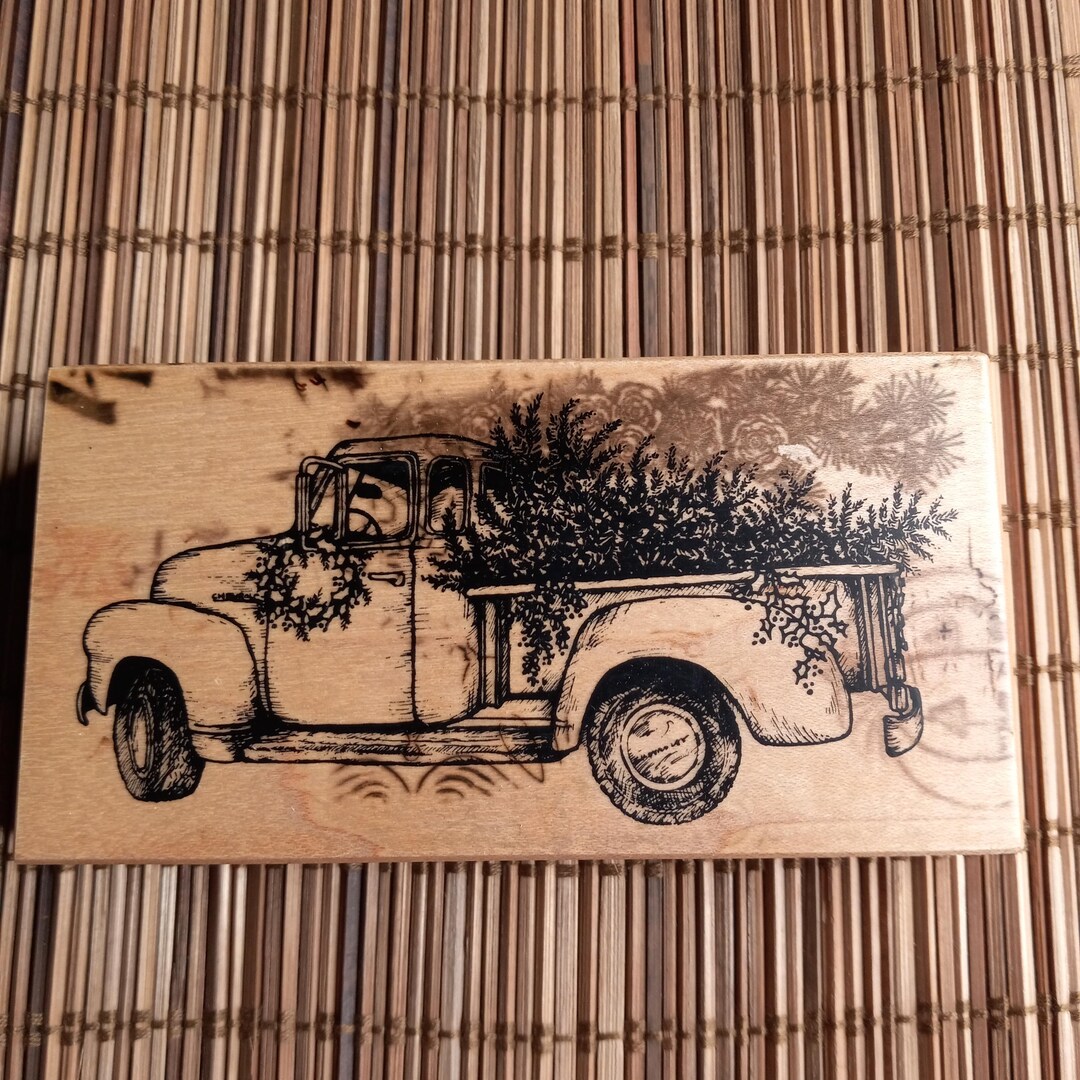 PSX Rubber Stamp K-2052 Old Truck Christmas Tree Wreath - Etsy