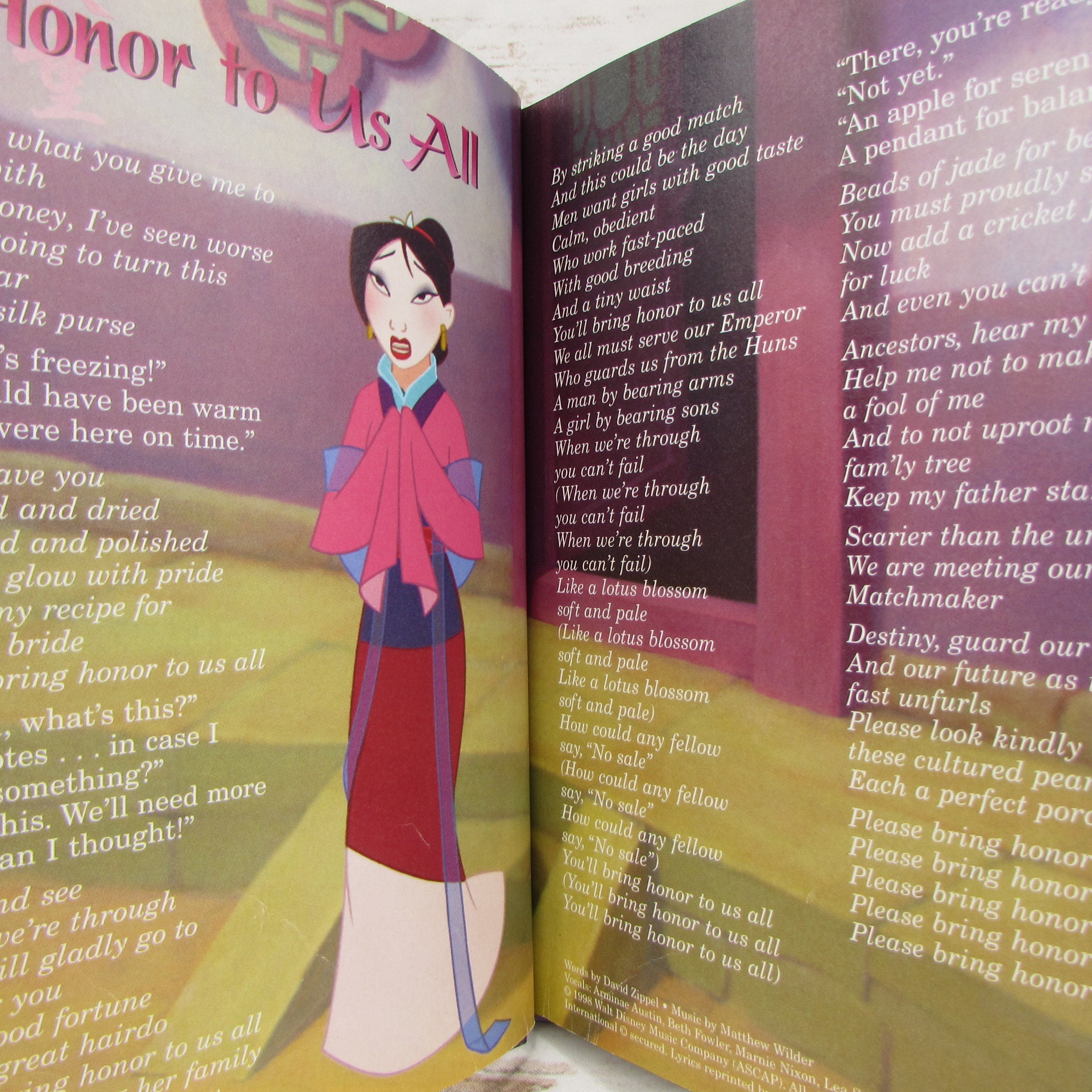 Disneys Mulan Read and Sing Along Book Only 1998 Full Color - Etsy UK