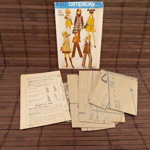 Vintage 1960s Girls 6 Jumper Vest Pants Simplicity 8377 Sewing Pattern ...