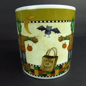 Debbie Mumm Frankenstein Scarecrow Trick or Treat Halloween Mug 1998 ...