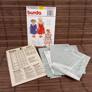 1990s Girls Sailor Dress 2 3 4 5 Full Skirt Burda 4357 Sewing Pattern ...