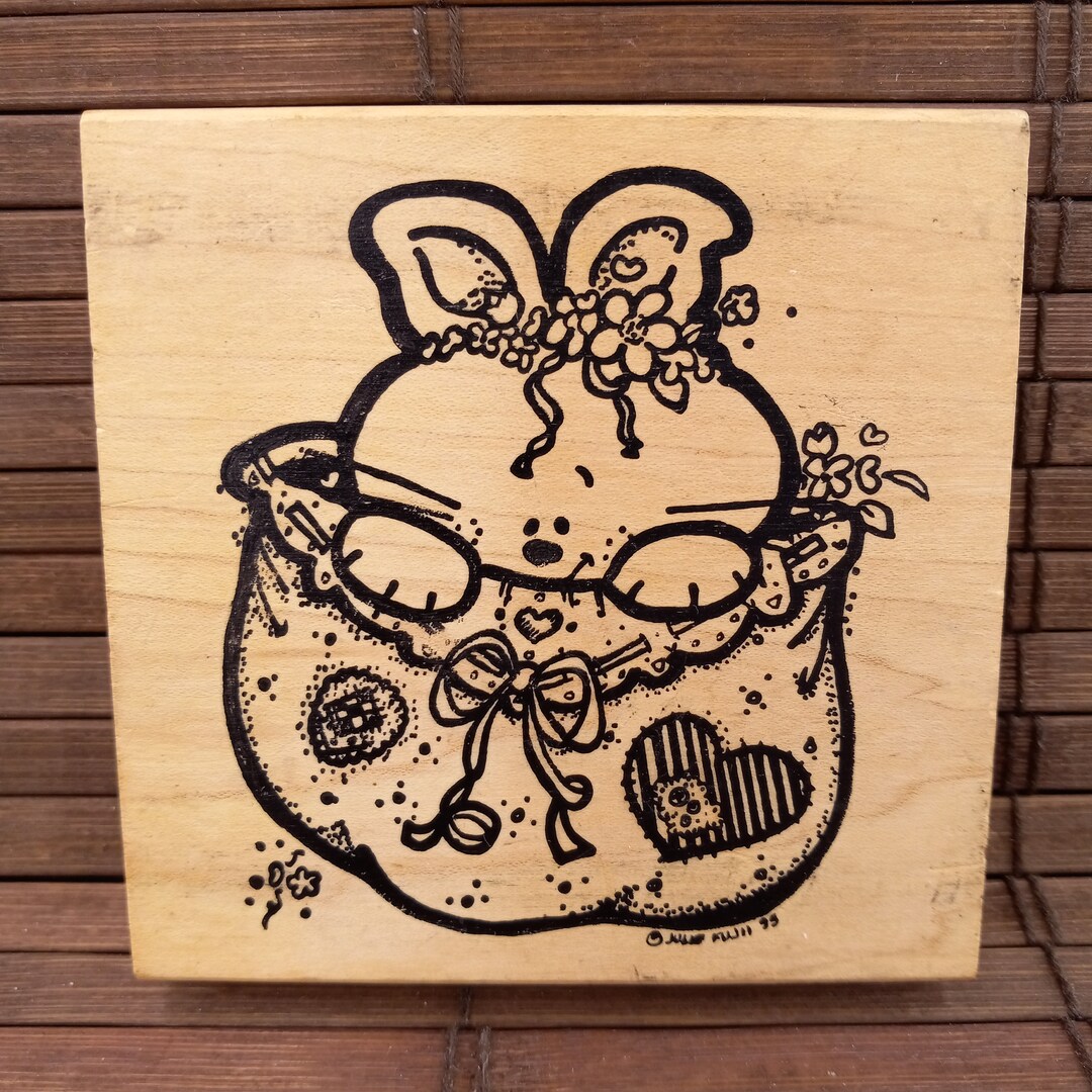 Judi Kins Easter Bunny in Bag Rabbit Rubber Stamp Juli Fujii 4138H - Etsy