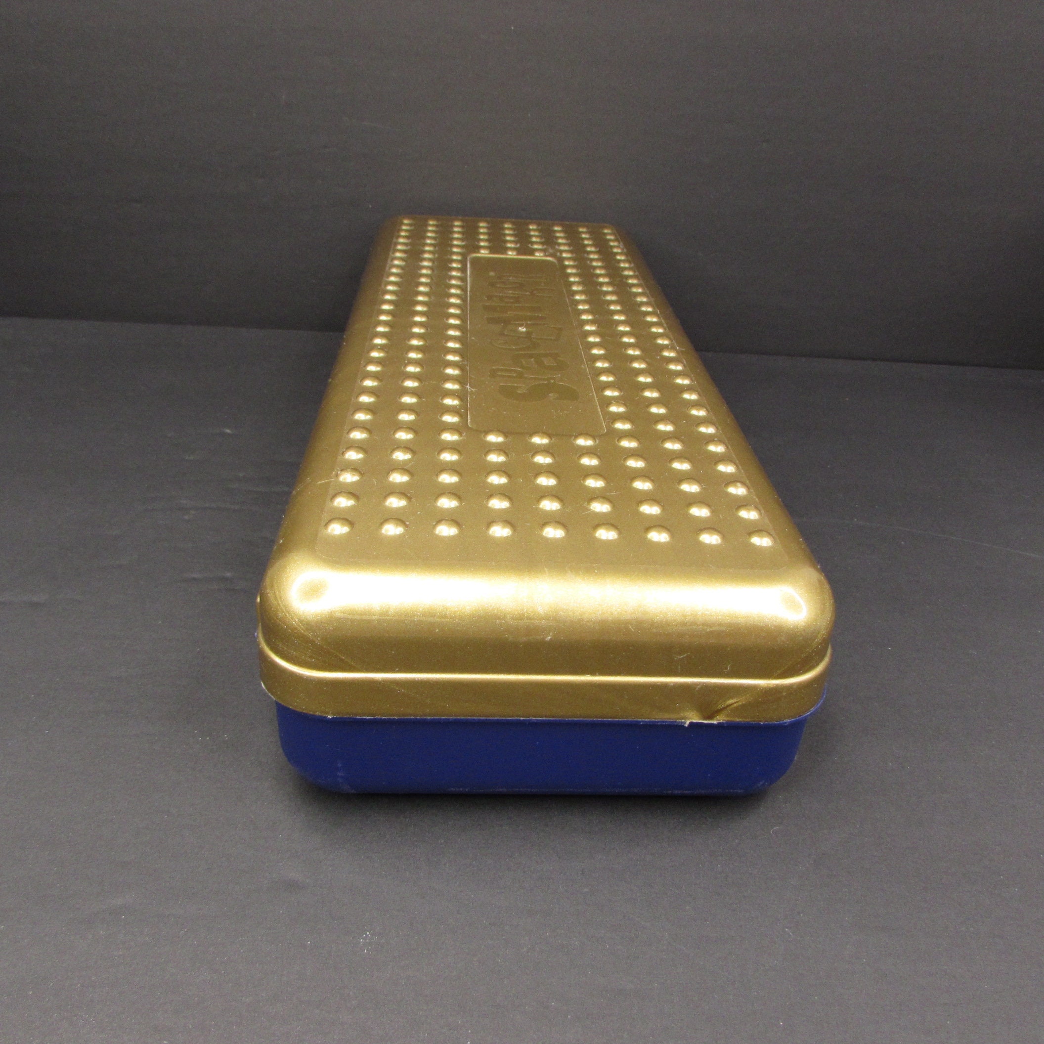 Spacemaker Vintage 90s Long Pencil School Box Gold Blue Art - Etsy