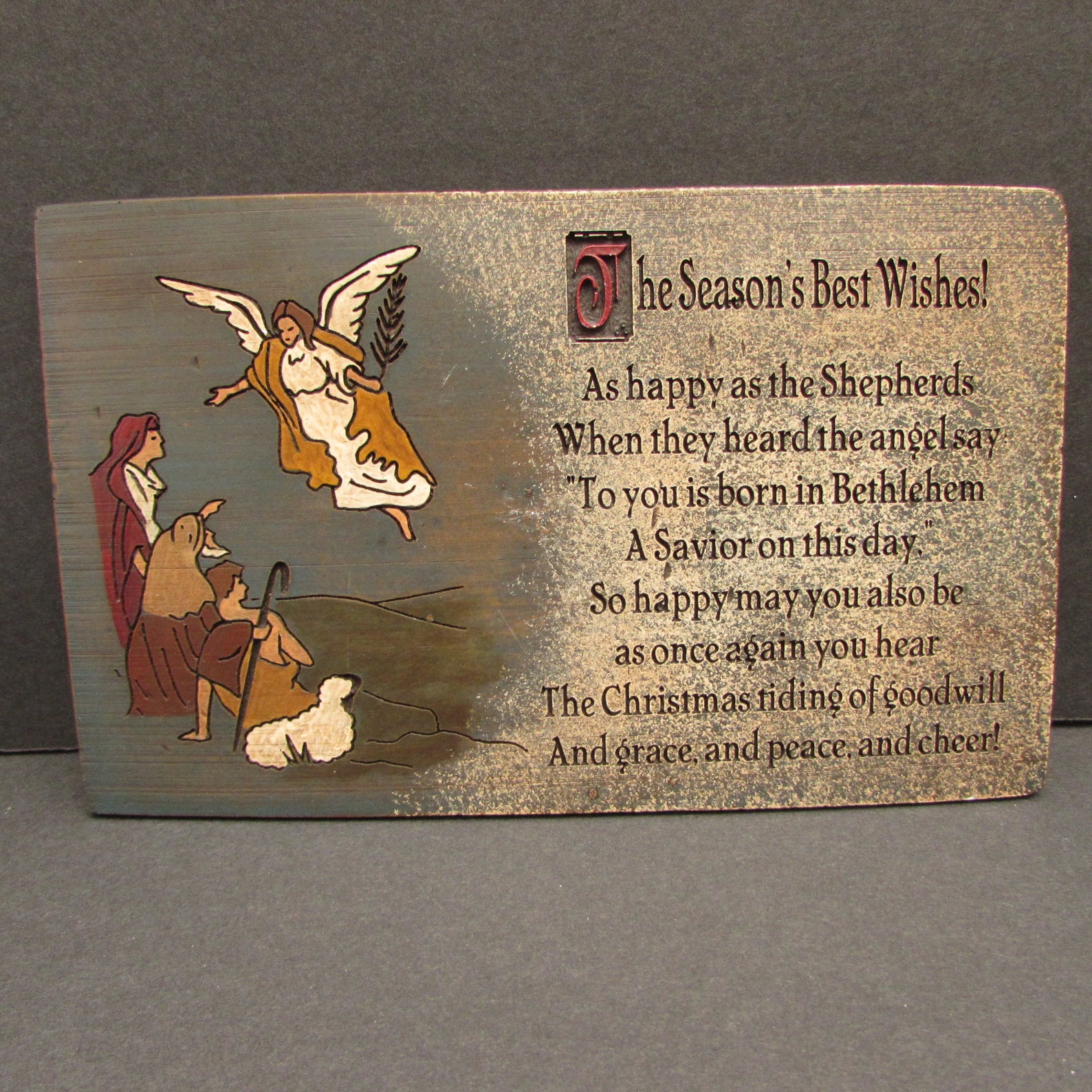 Salem Collection Reproduction Treenware Christmas Plaque Season's Best ...