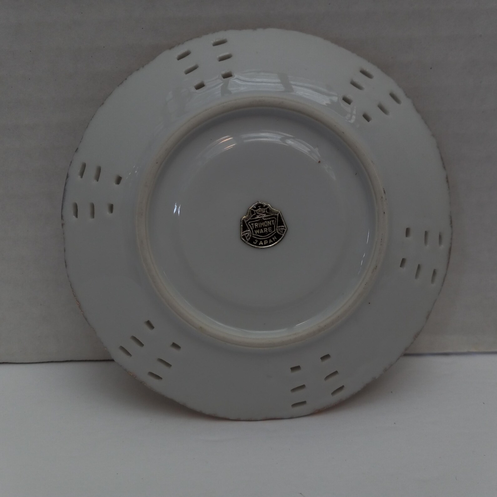 Vintage Trimont Ware Japan Three Footed Tea Cup Lattice Saucer Yellow ...