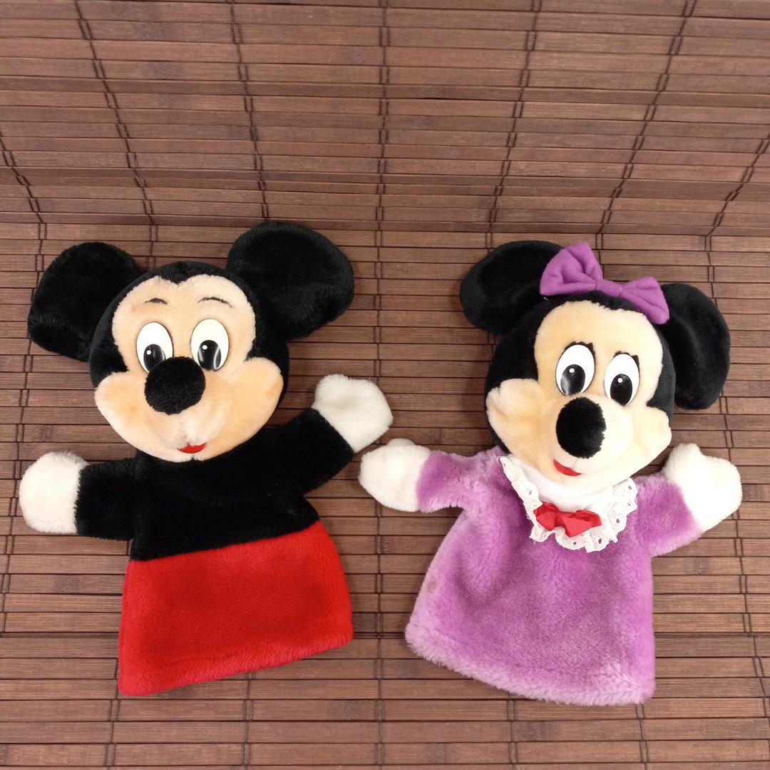 Vintage Plush Mickey Mouse Minnie Mouse Hand Puppets the Walt Disney ...