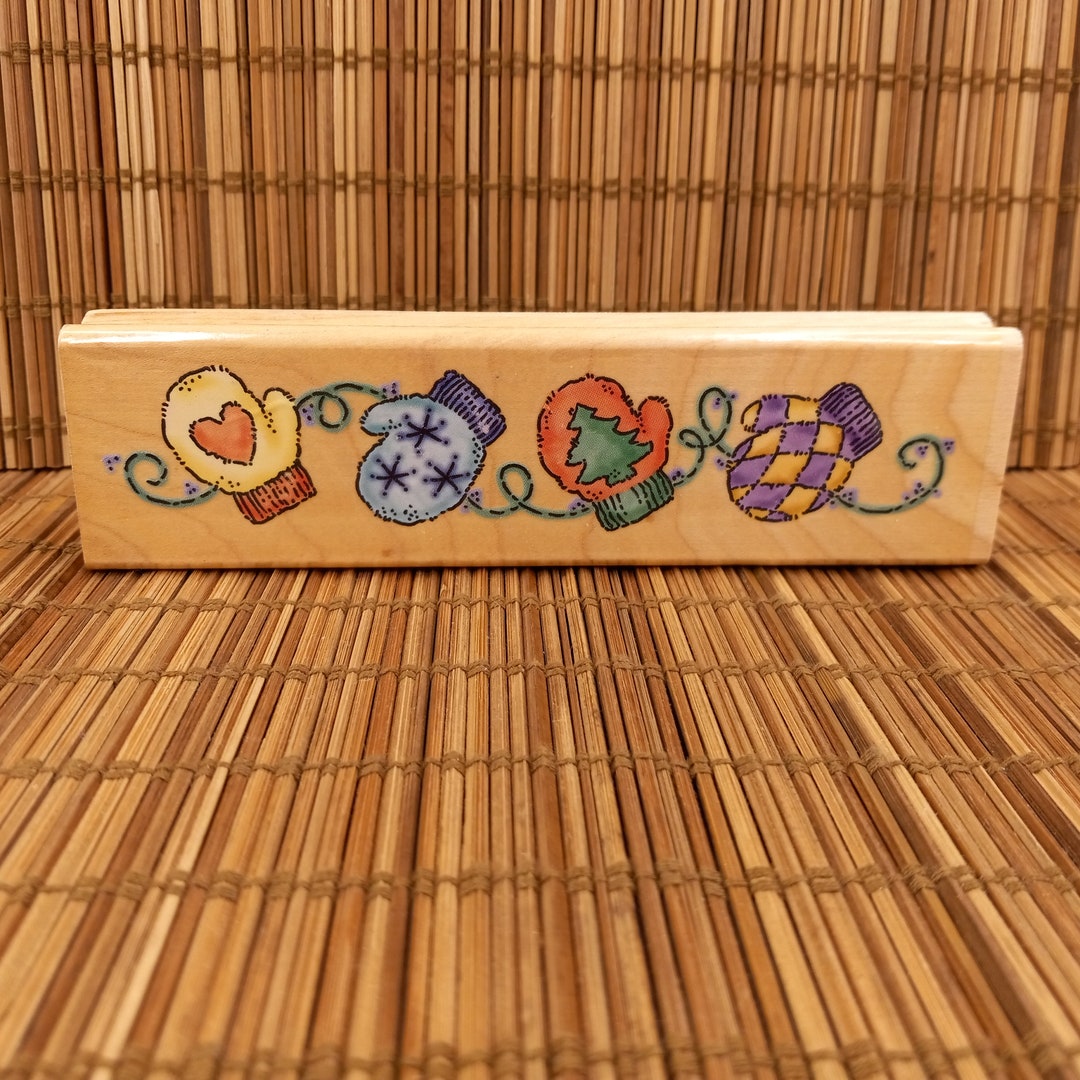 Stampendous Mitten Border Rubber Stamp Winter Christmas Holiday 1999 - Etsy