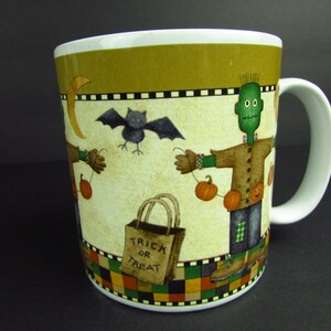 Debbie Mumm Frankenstein Scarecrow Trick or Treat Halloween Mug 1998 ...