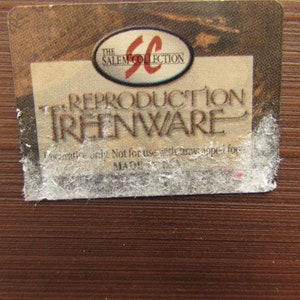 Salem Collection Reproduction Treenware Christmas Season's Best Wishes ...