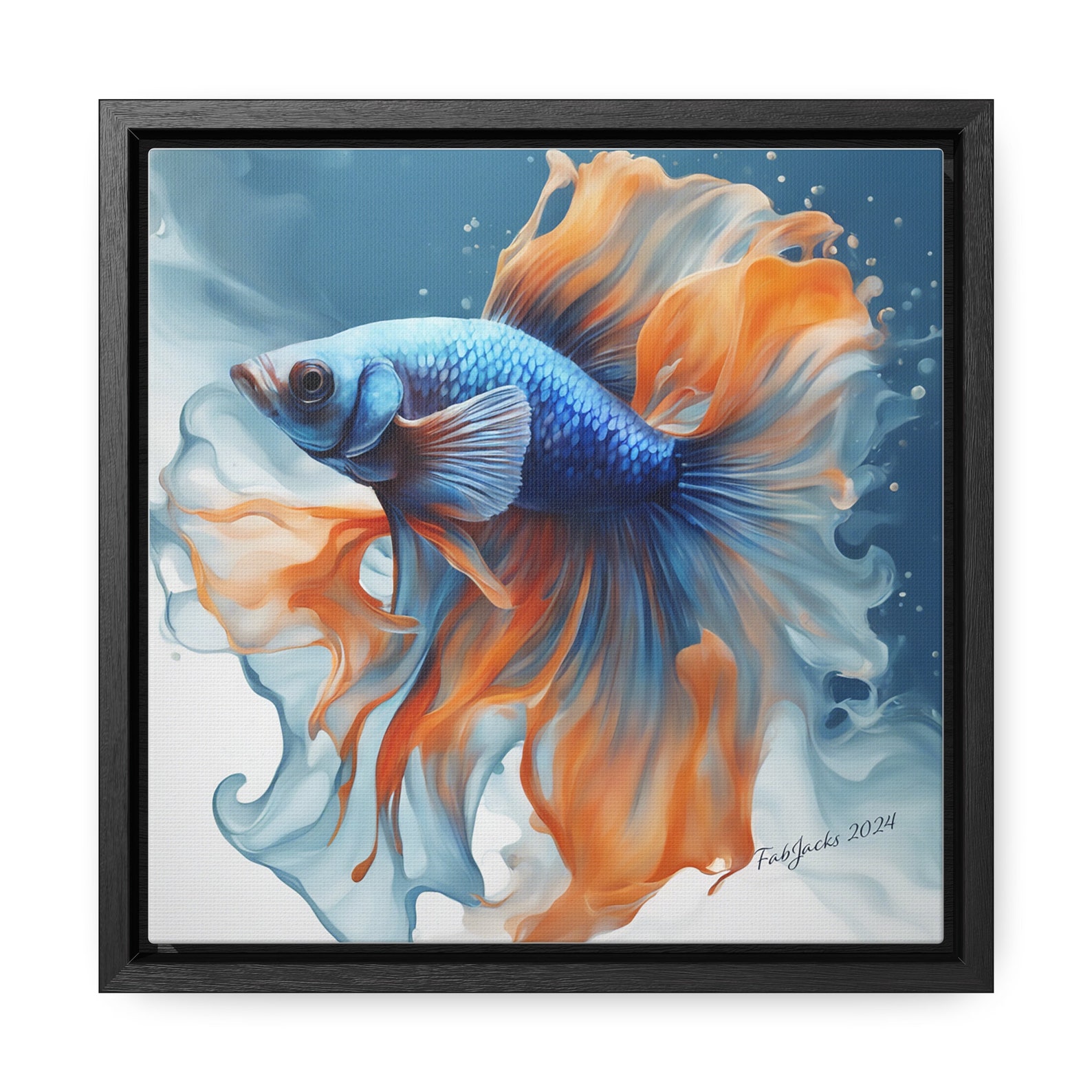Betta Bliss II Framed Gallery Canvas, Original Abstract Art Printed on High Quality Home Decor ...