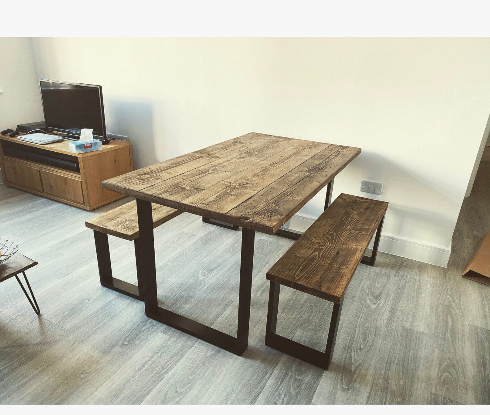 Reclaimed Industrial Scaffold Board Bench | Etsy