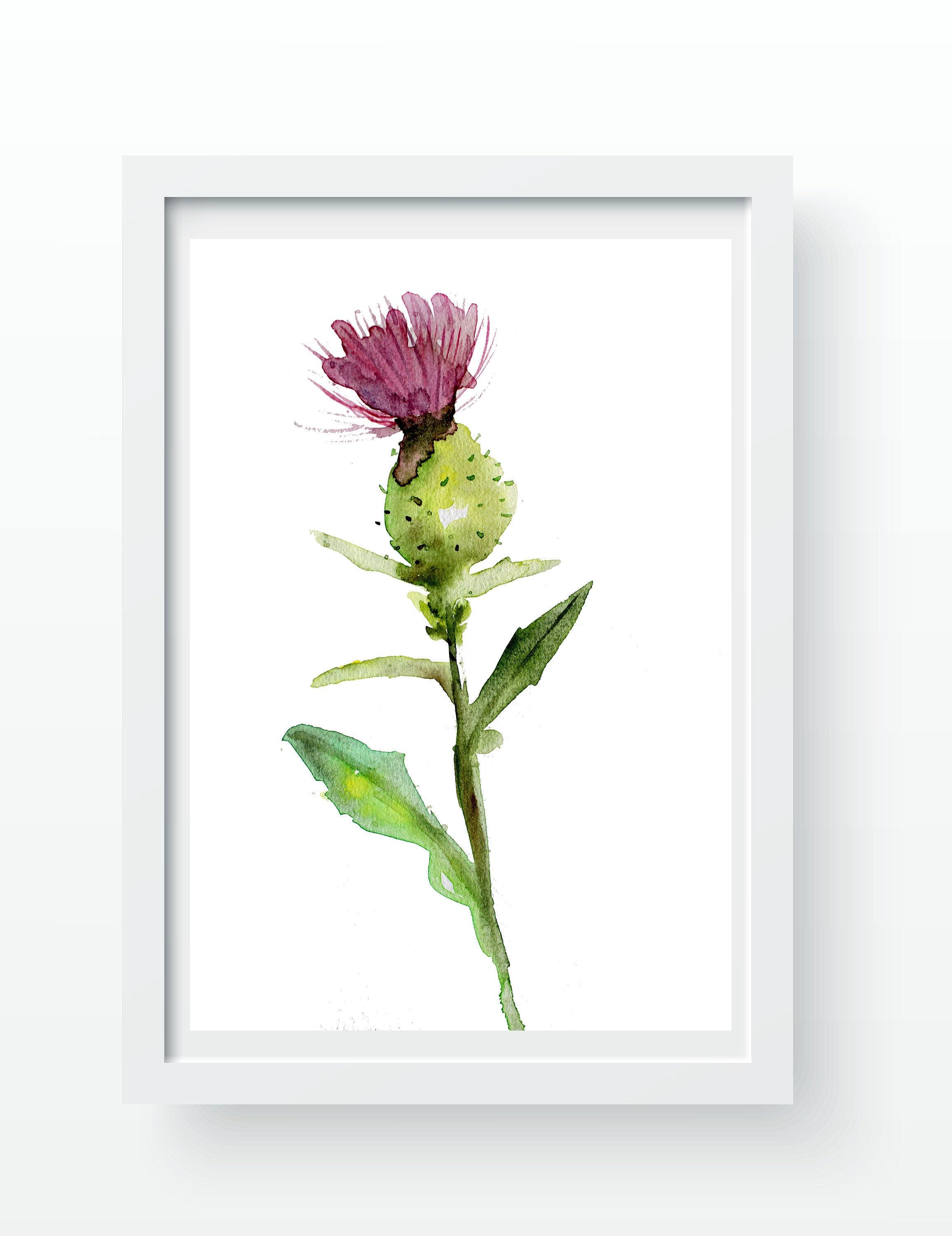 DistelDruck. Kräuter Wandkunst. DistelMalerei. Distel Poster von ...