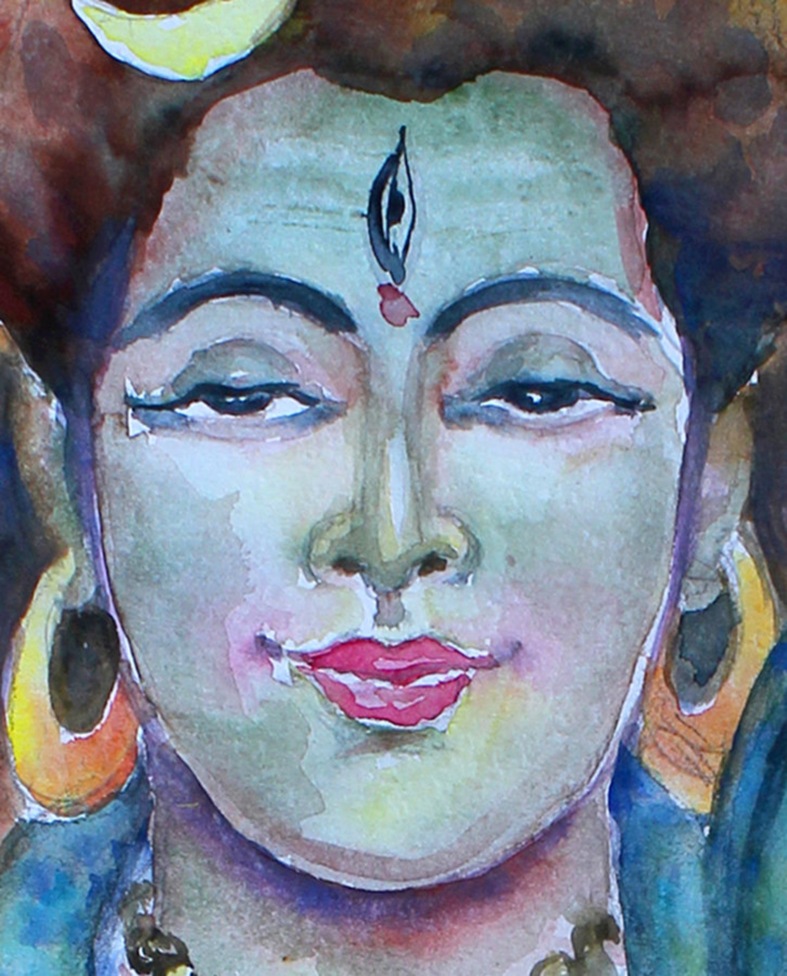 Lord Shiva Poster. Portrait Print of Original Watercolour Painting ...