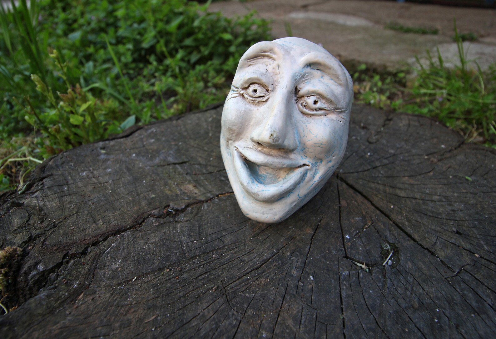 Man Head Sculpture. Crackle & Antique Effects. Handmade - Etsy