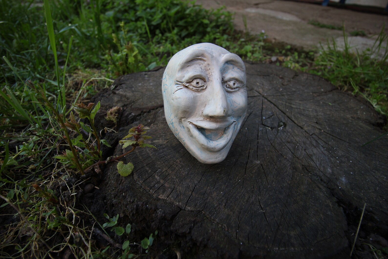 Man Head Sculpture. Crackle & Antique Effects. Handmade - Etsy