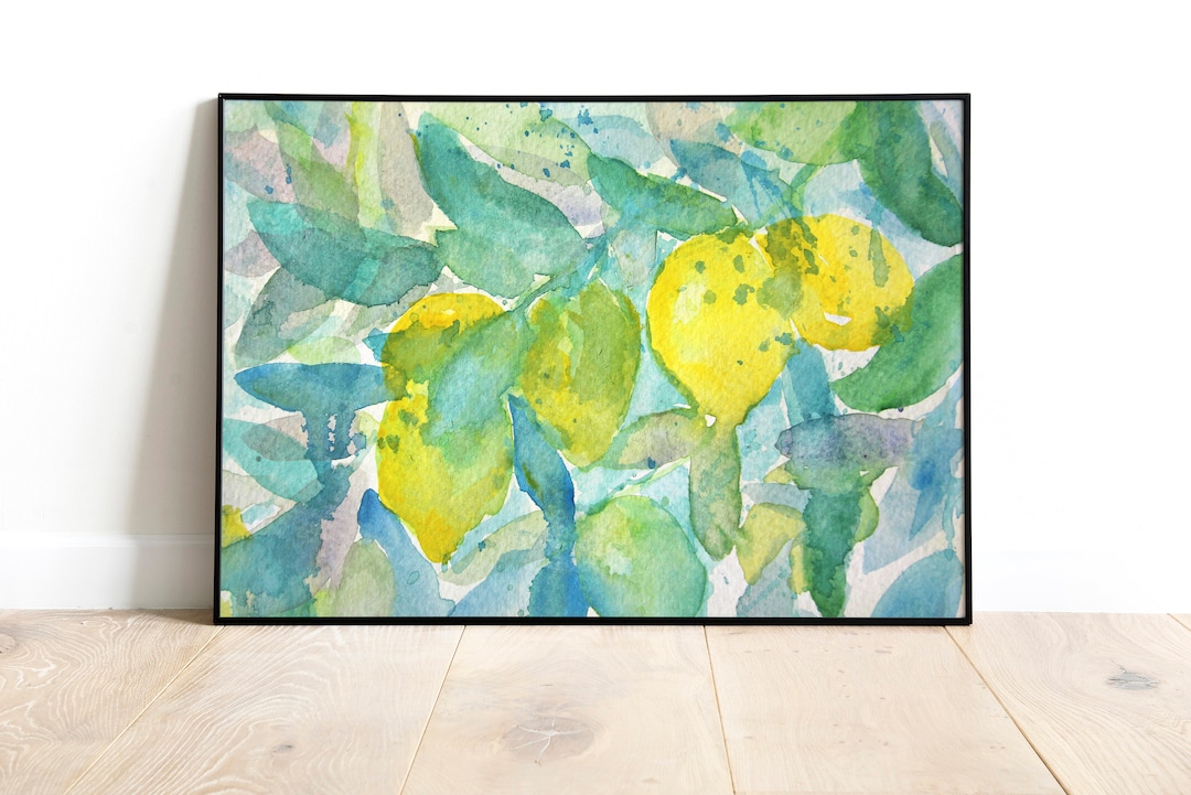 Lemon Tree Print of Original Watercolor. Garden Art. Printable Lemons ...