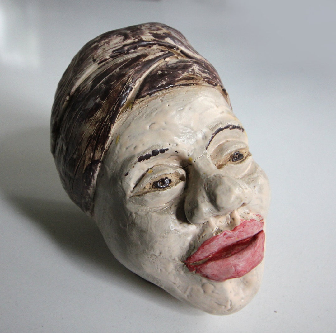 Ceramic Head Sculpture. Turban Head. Crackle & Antique Effects ...