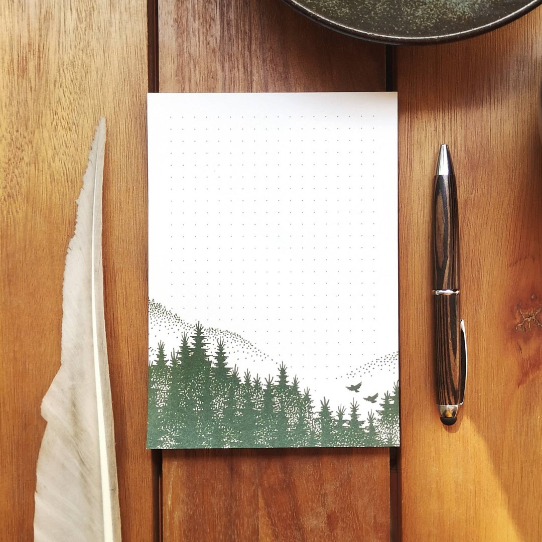 Writing Pad A6 "forest", Dot Grid - Etsy