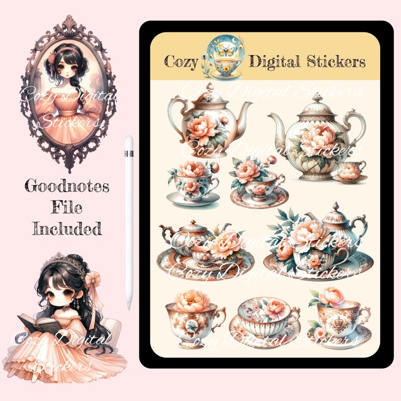 Regency Chibi Clipart Goodnotes Stickers Anime Chibi Digital Sticker ...
