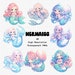 Chibi Mermaid Clipart: Blue and Pink Mermaids Mermaid Digital Sticker ...