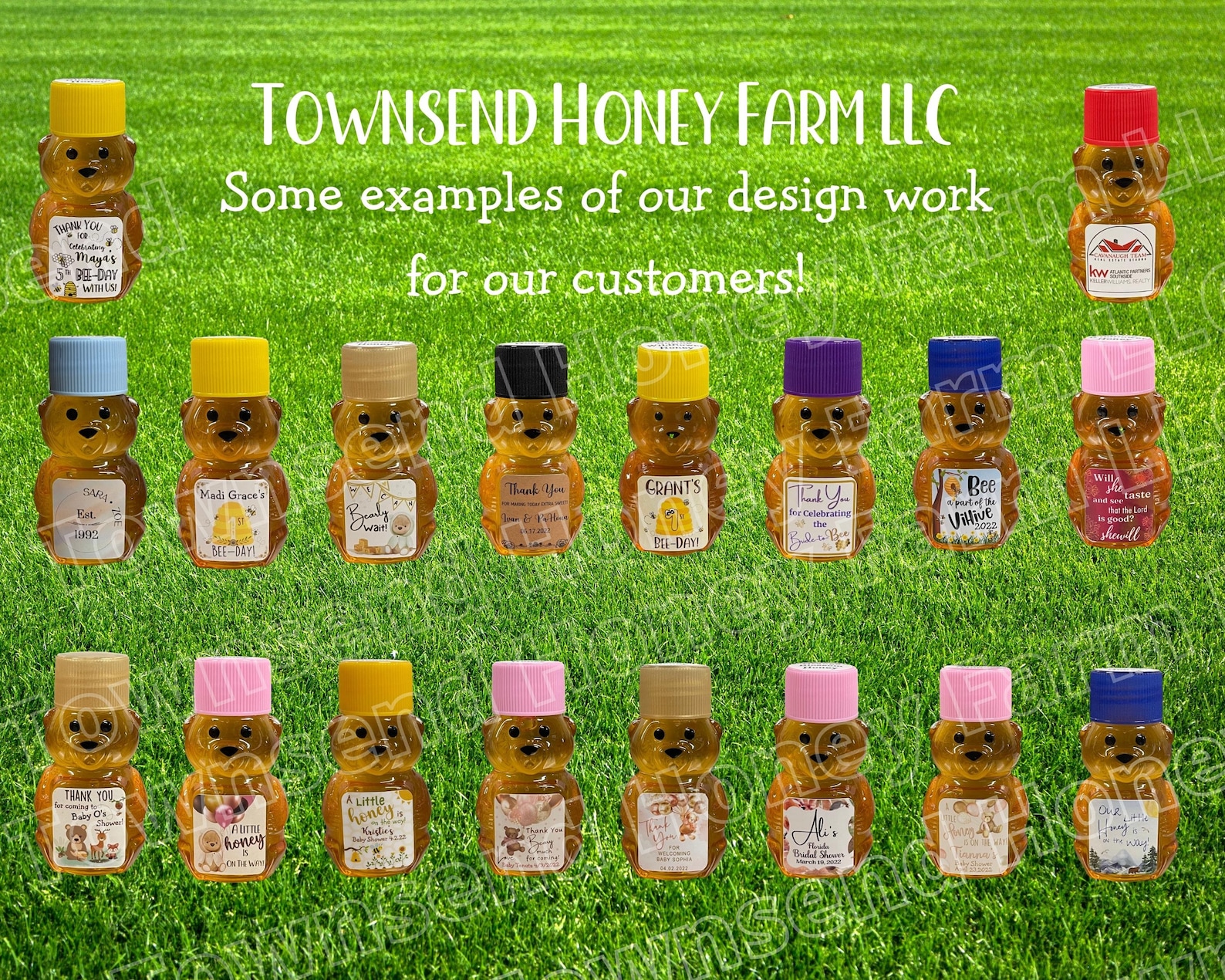 100 Mini Honey Bears Custom Pure Raw FL Honey Wedding - Etsy