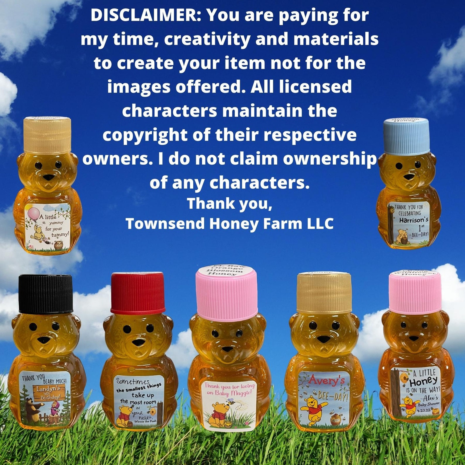 100 Mini Honey Bears Custom Pure Raw FL Honey Wedding - Etsy