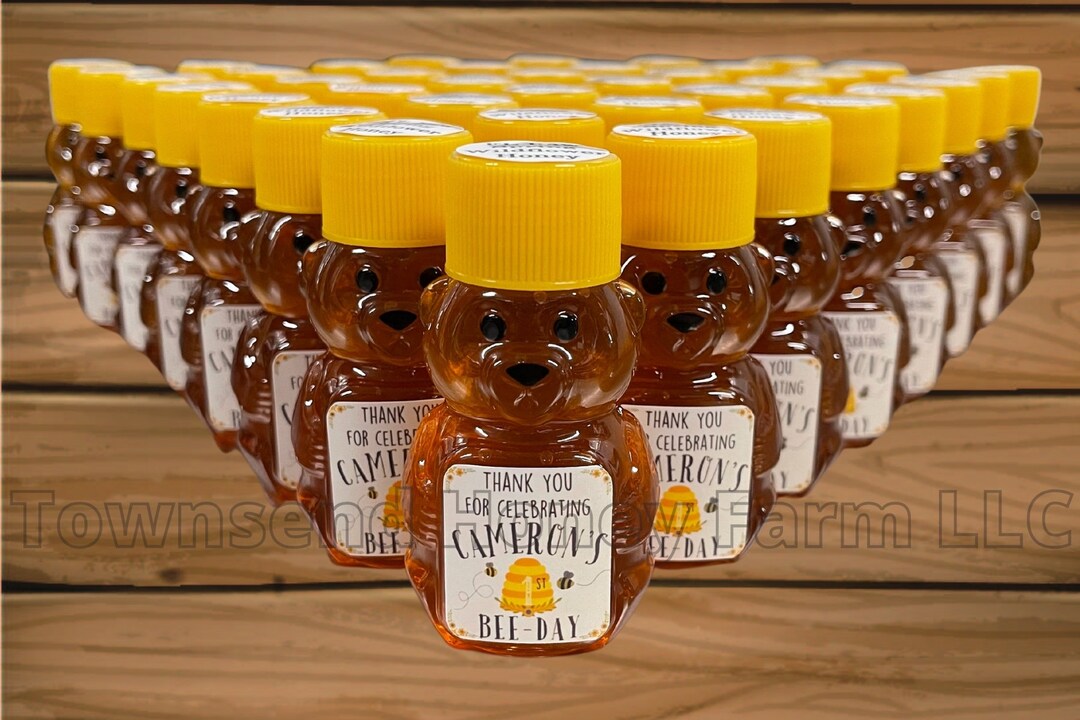 25 Pure Raw Custom Mini Honey Bears, Choose Your Honey, Wedding, Bridal ...