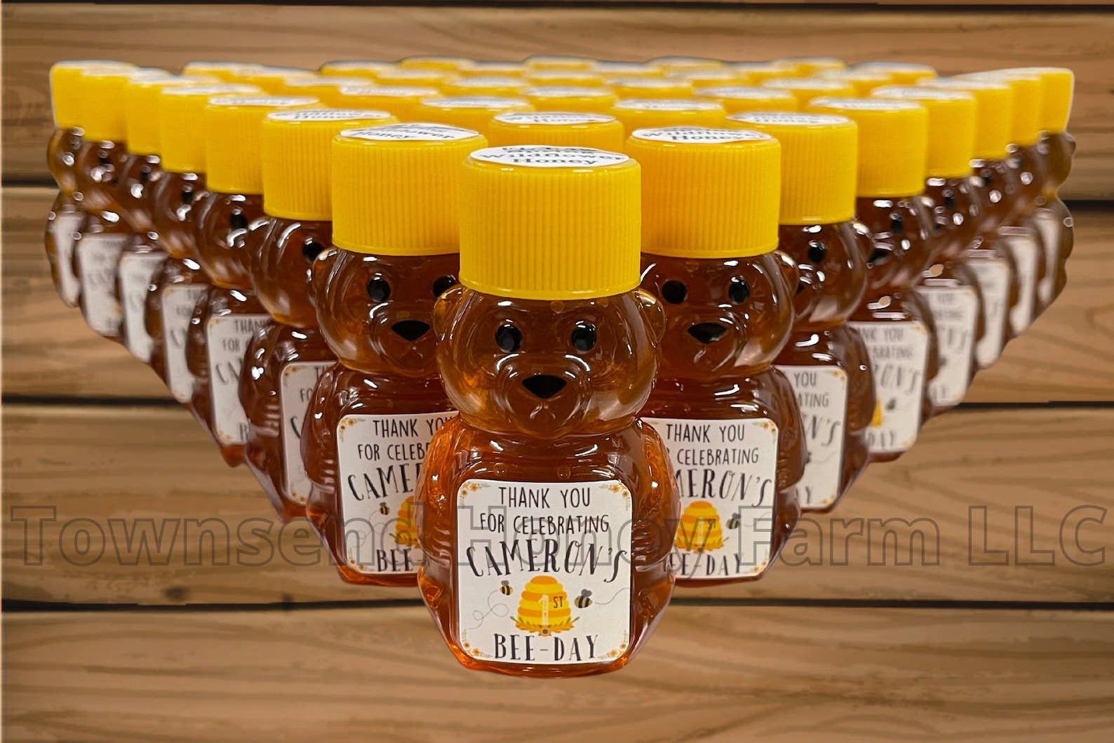 25 Pure Raw Custom Mini Honey Bears, Choose Your Honey, Wedding, Bridal ...