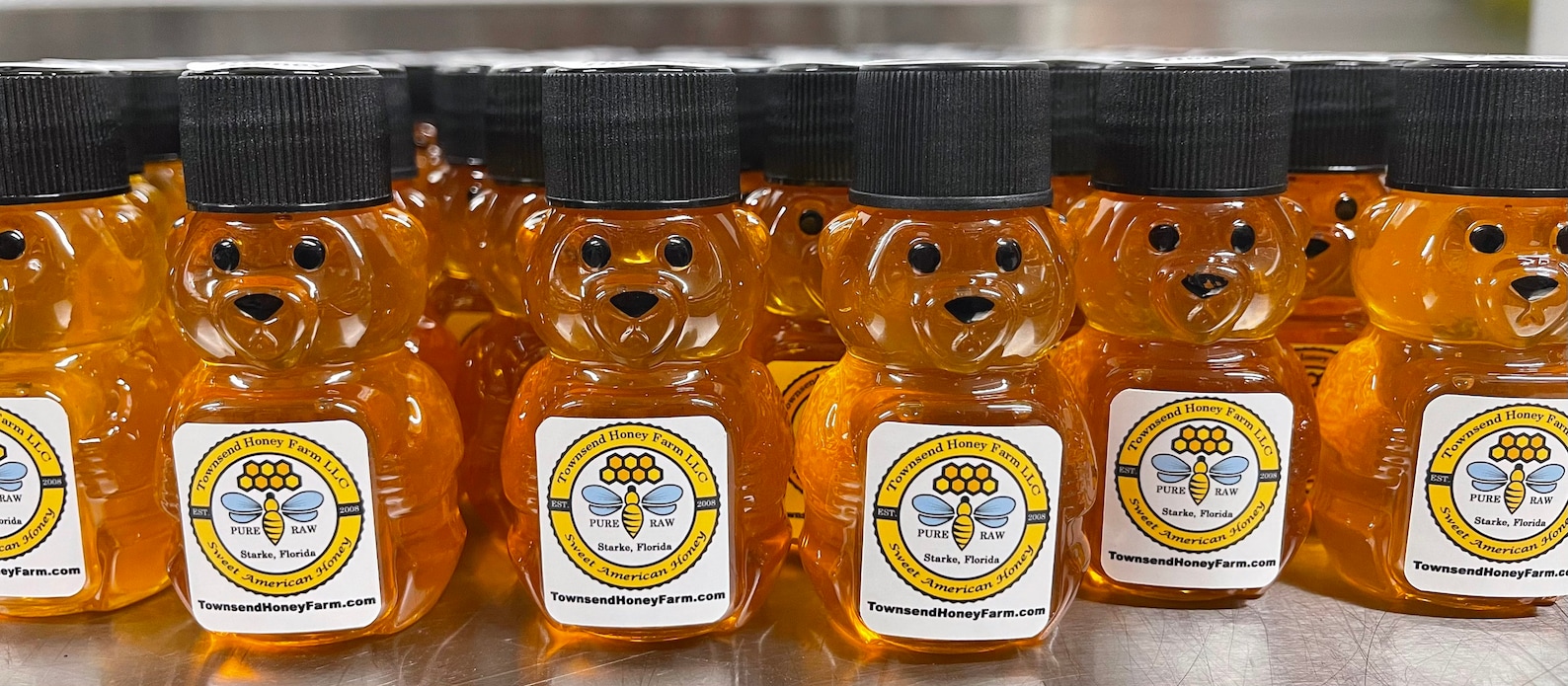 25 Pure Raw Custom Mini Honey Bears, Choose Your Honey, Wedding, Bridal ...