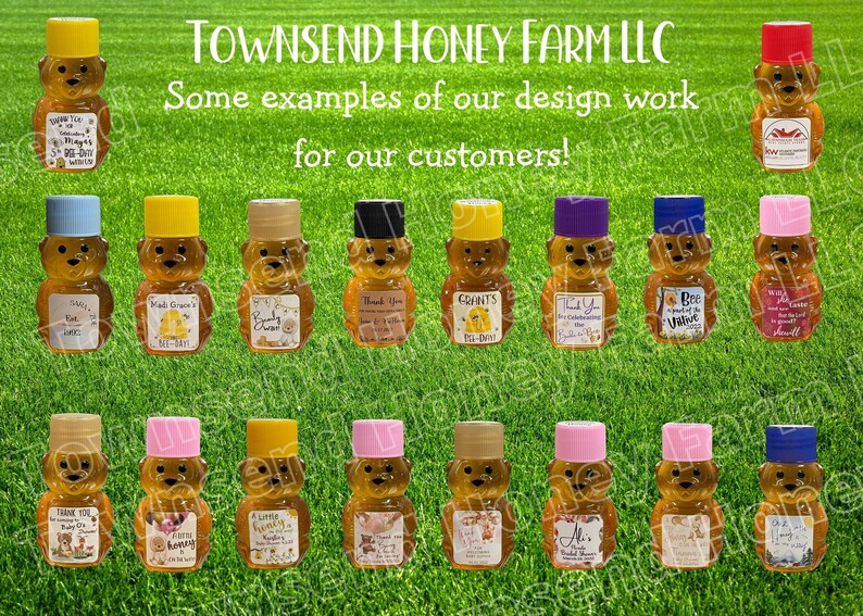 25 Pure Raw Custom Mini Honey Bears Choose Your Honey - Etsy