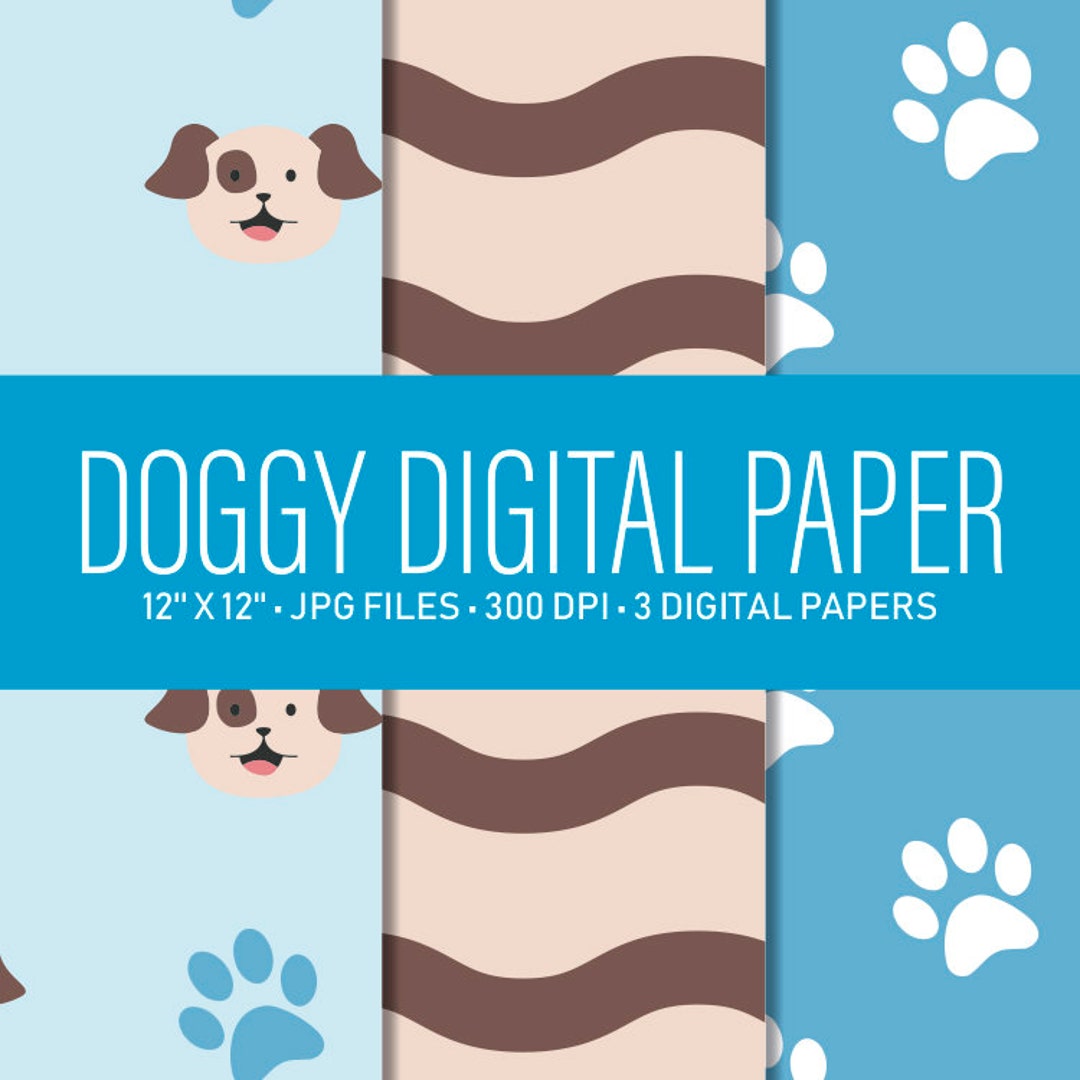 Dog Digital Paper - Doggy Paper Baby Papers - Newborn Papers - Nursery ...