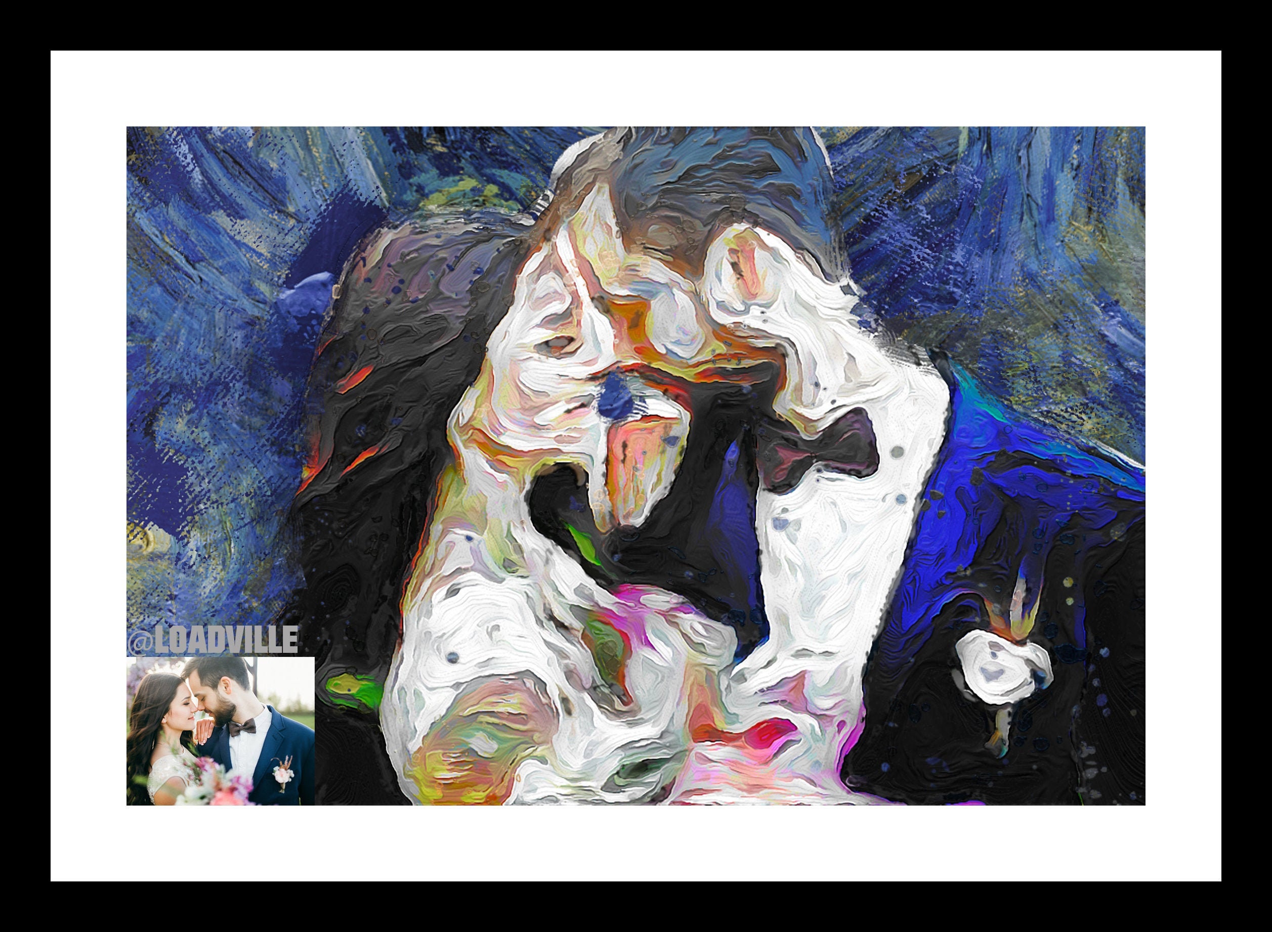 Van Gogh Wedding Painting Portrait Photo To Canvas Custom | Etsy