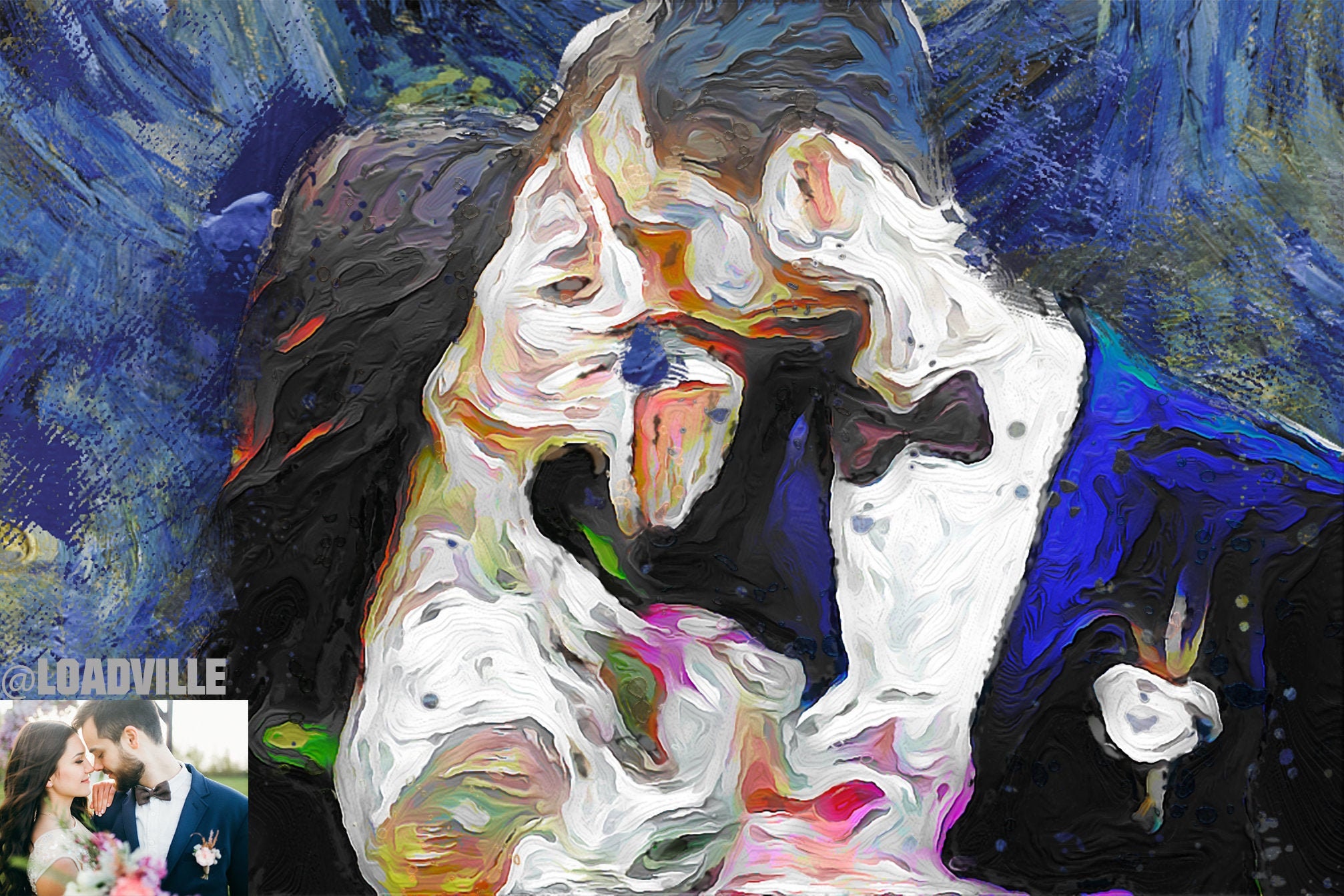 Van Gogh Wedding Painting Portrait Photo To Canvas Custom | Etsy